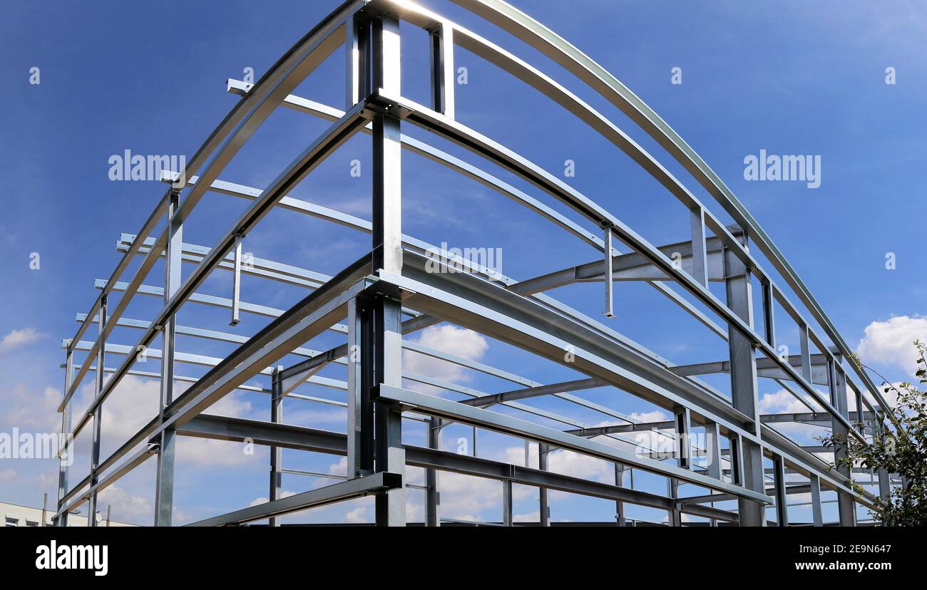 Commercial building, trade hall under construction Stock Photo - Alamy