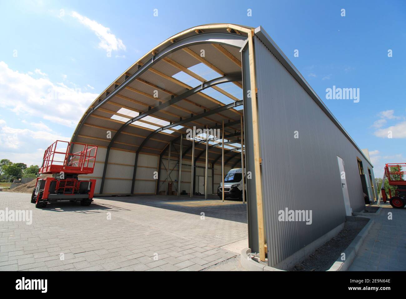 Commercial building, trade hall under construction Stock Photo - Alamy