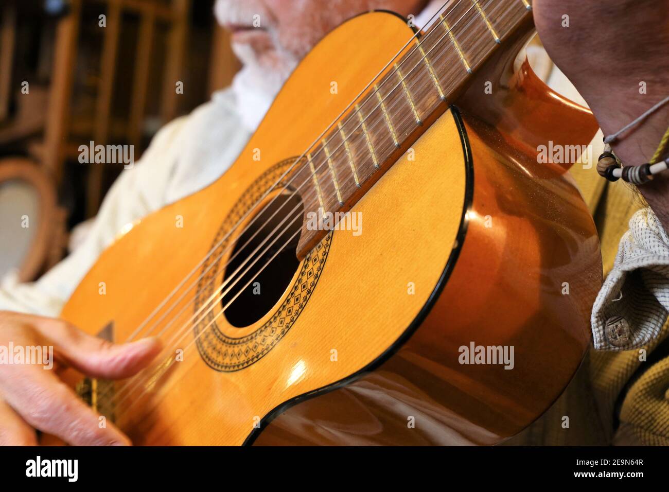 Musician playing the guitar (Model released Stock Photo - Alamy