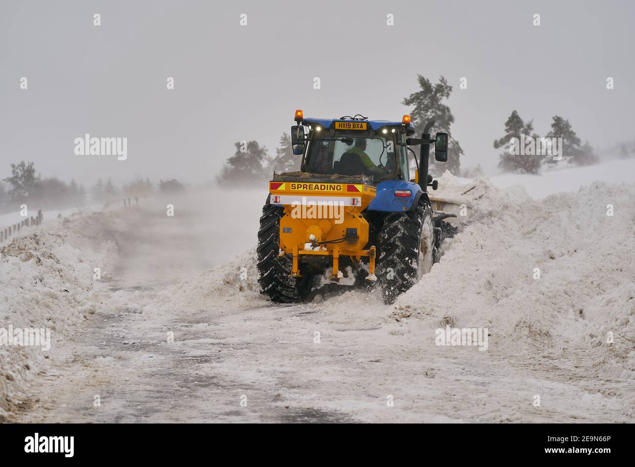 A920 Dufftown to Huntly, Aberdeenshire, Scotland, UK. 5 February 2021 ...