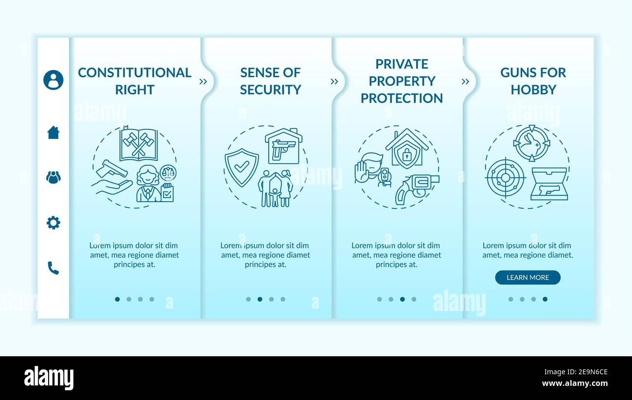 Gun rights onboarding vector template Stock Vector Image & Art - Alamy