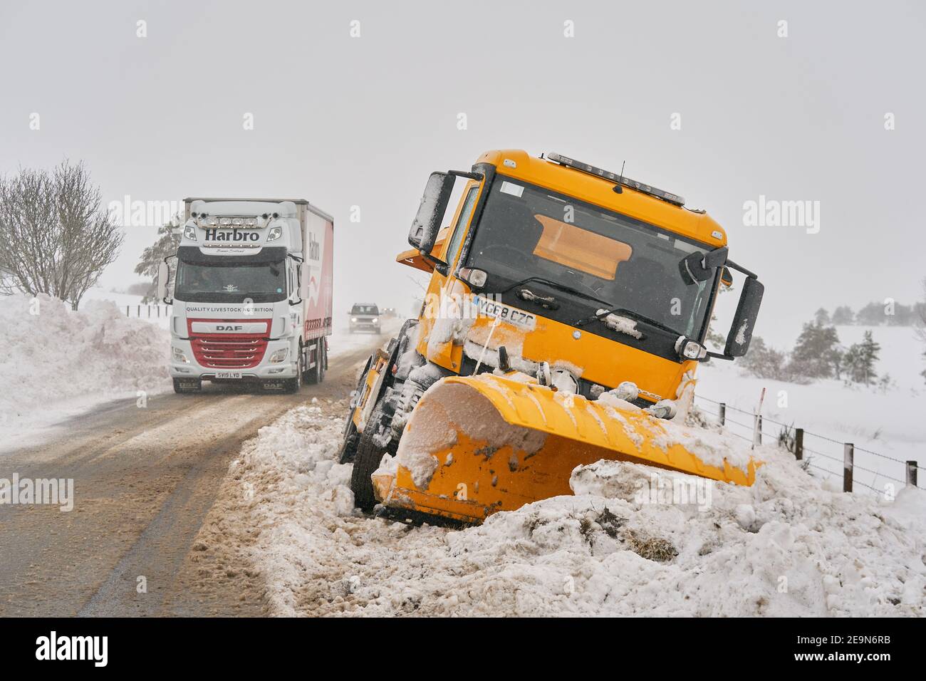 A920 Dufftown to Huntly, Aberdeenshire, Scotland, UK. 5 February 2021 ...