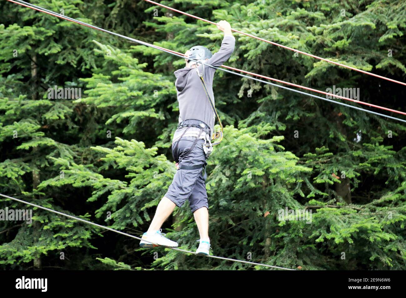 High rope course Stock Photo - Alamy