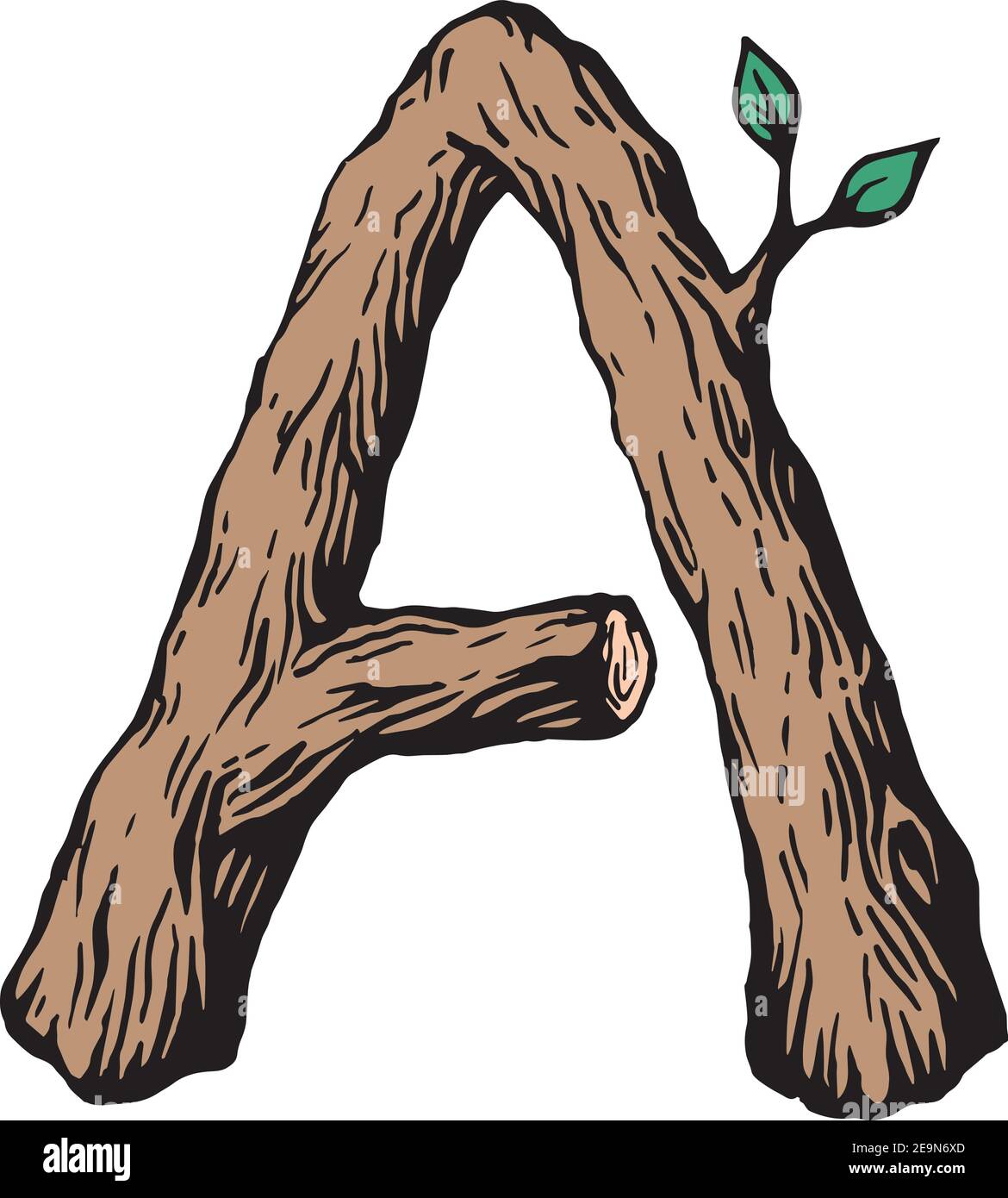 Letter carved on a tree Stock Vector Images - Alamy