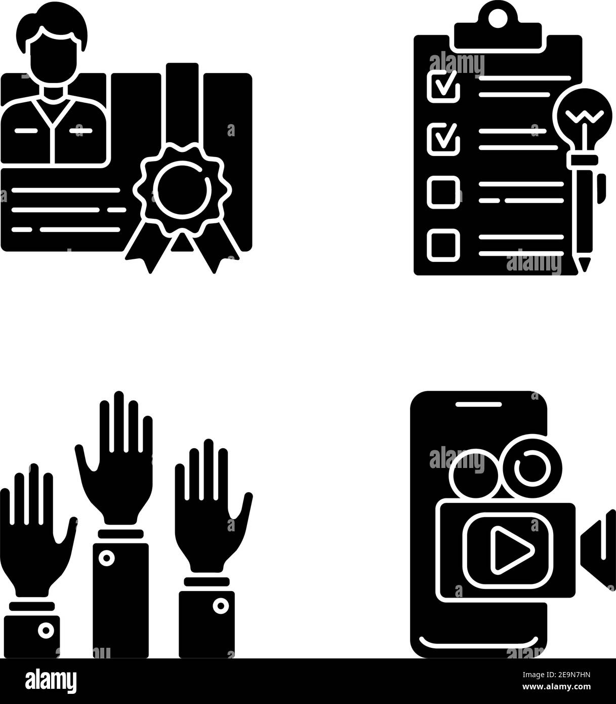 Workshop black glyph icons set on white space Stock Vector Image & Art ...