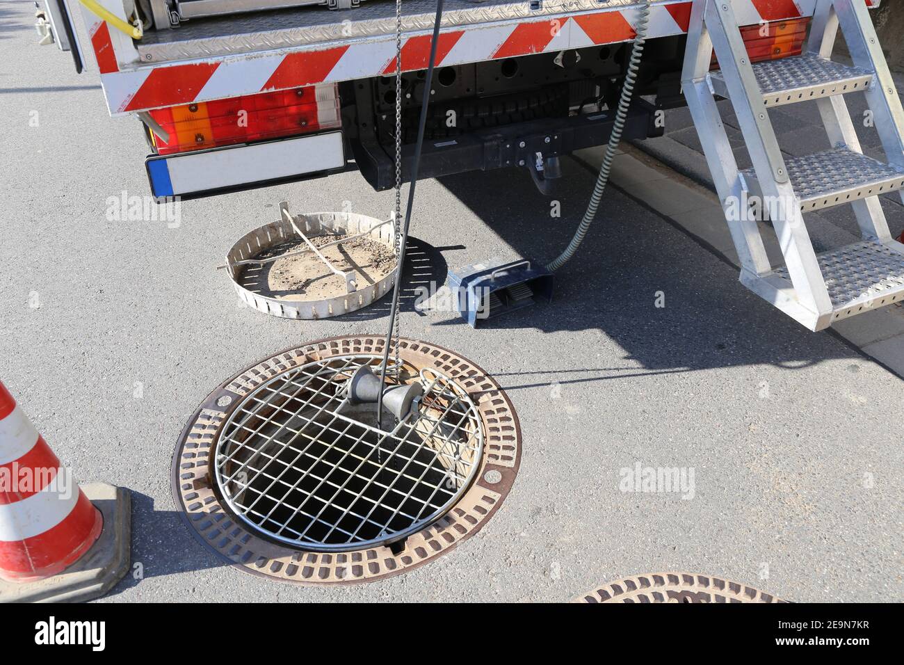 Sewer inspection with camera Stock Photo - Alamy