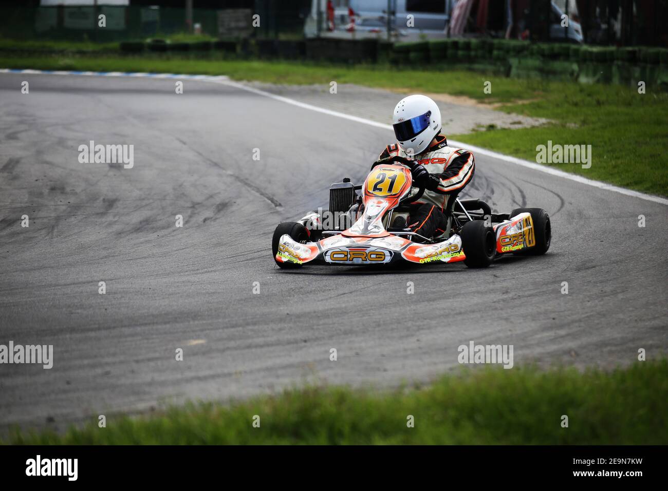 Hobby kart driver at a race (Germany Stock Photo - Alamy