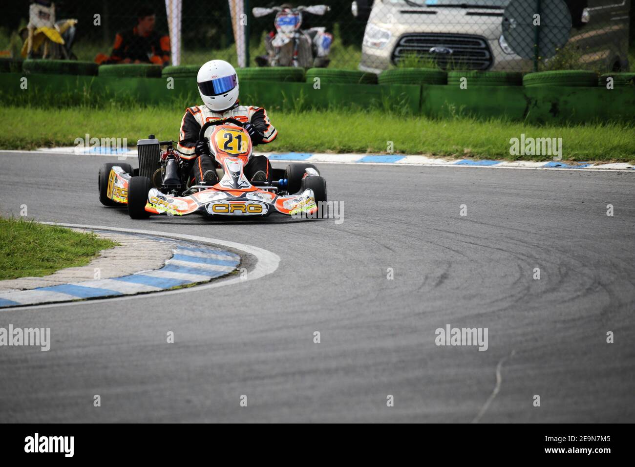 Hobby kart driver at a race (Germany Stock Photo - Alamy