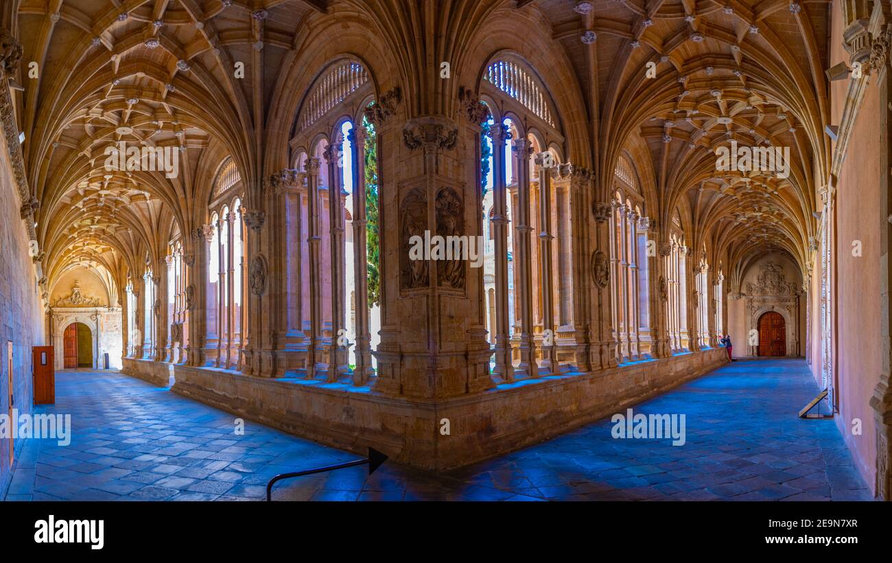 Corridor of an inner courtyard of convent of san Esteban at Salamanca ...