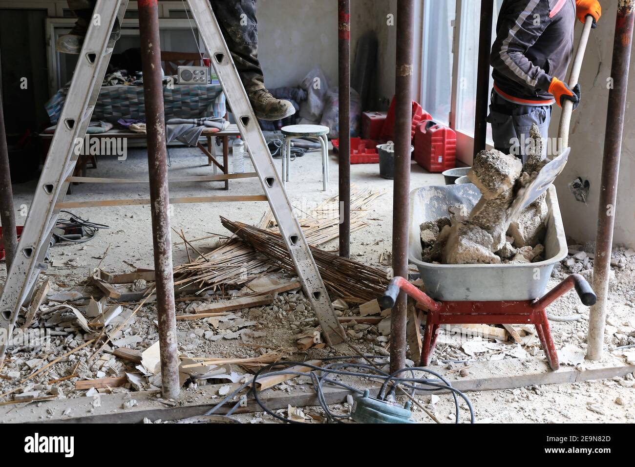 Renovation of an old building, gutting, core renovation Stock Photo - Alamy