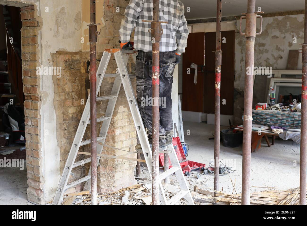 Renovation of an old building, gutting, core renovation Stock Photo - Alamy