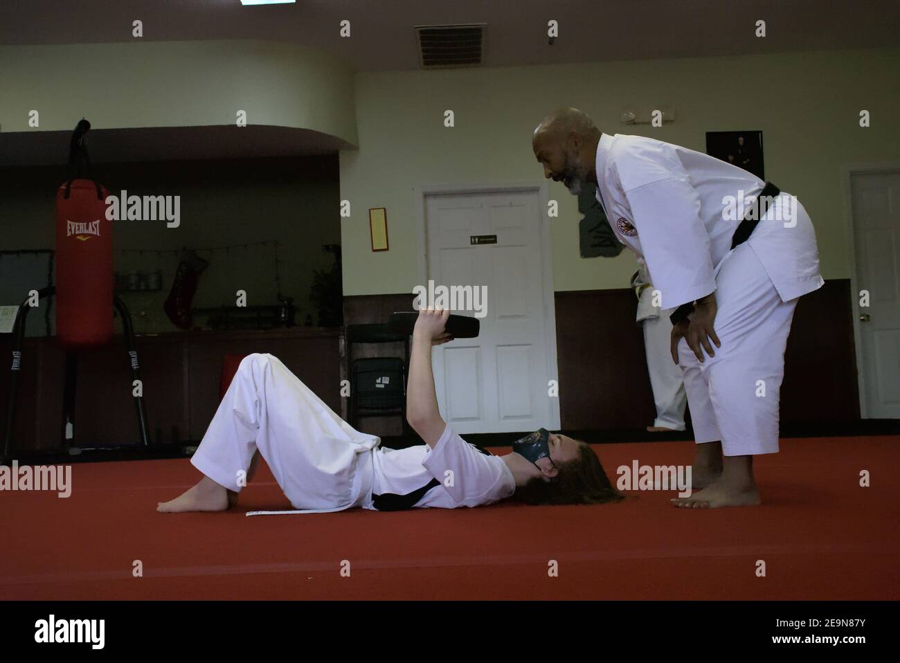 This action photo is of my son and his classmates in a Karate class ...