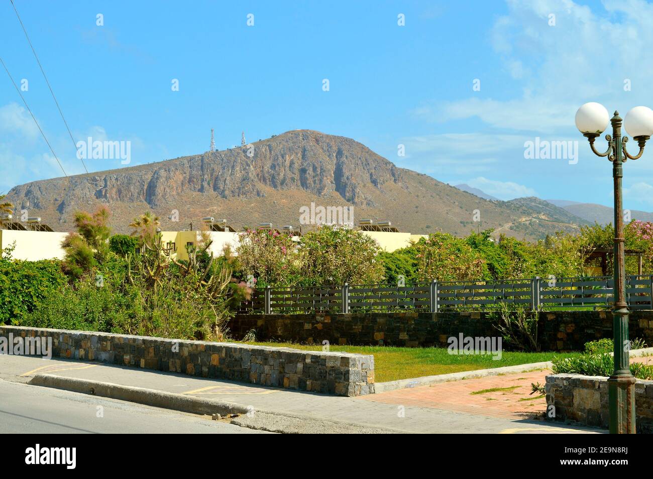 Ederi Mountain near Gouves in Crete, the radar unit on top of the ...