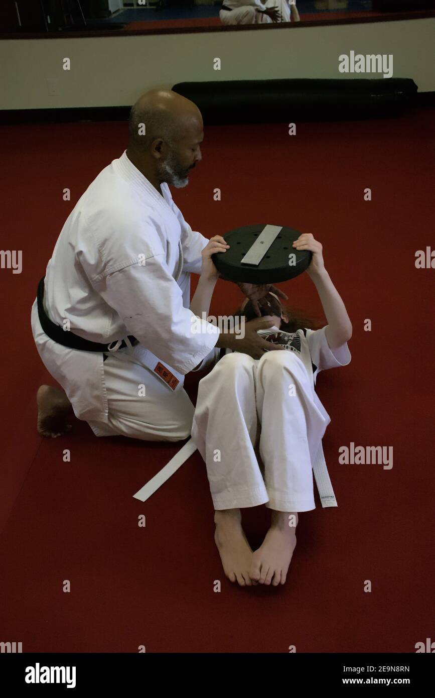 This action photo is of my son and his classmates in a Karate class ...