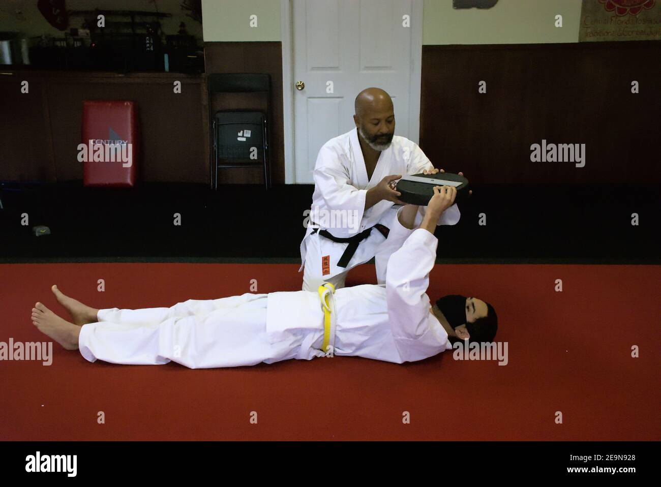 This action photo is of my son and his classmates in a Karate class ...