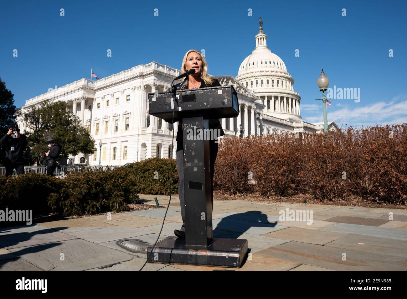 U.S. Representative, Marjorie Taylor Greene (R-GA) speaking at a press ...