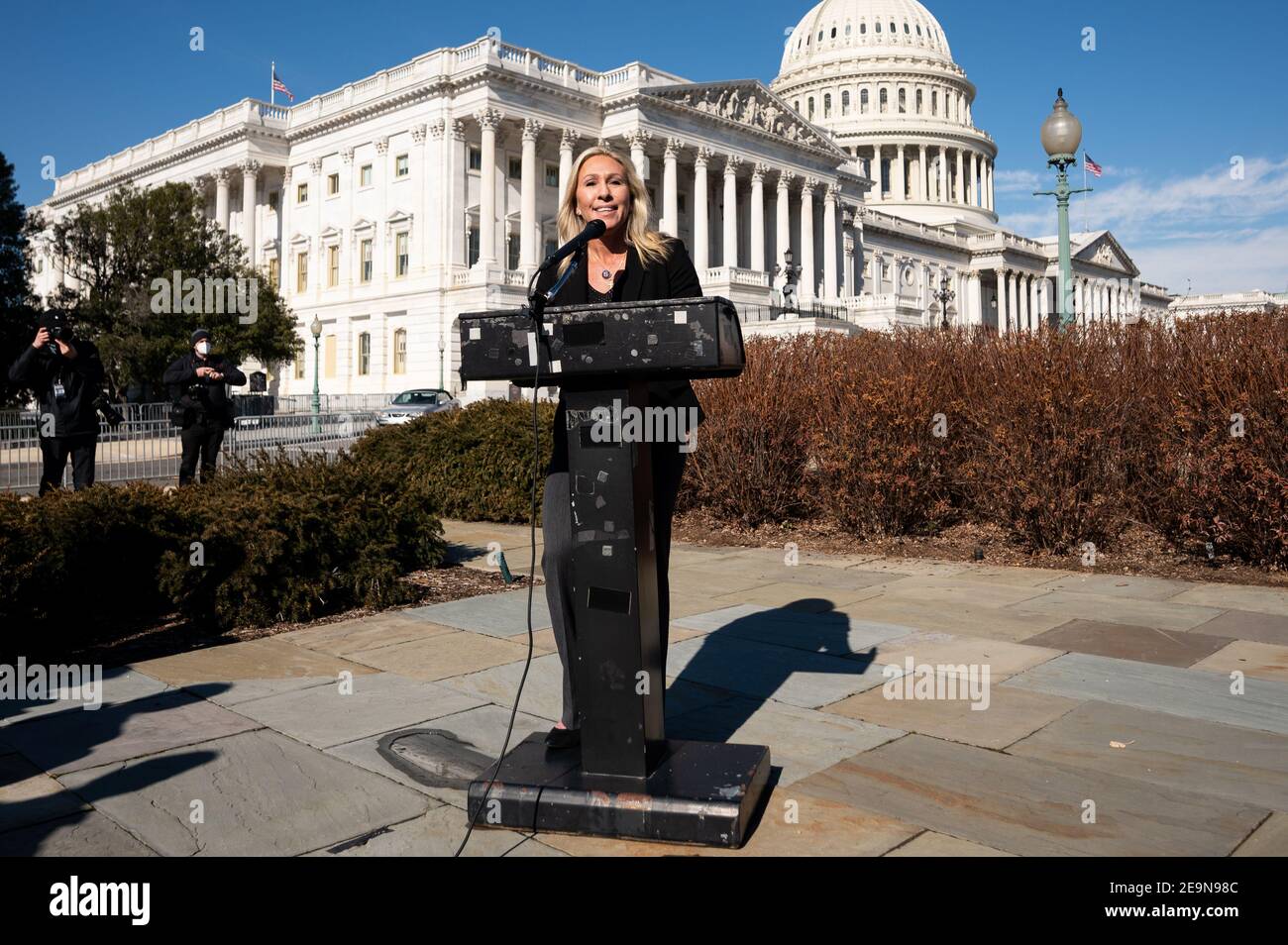 U.S. Representative, Marjorie Taylor Greene (R-GA) speaking at a press ...