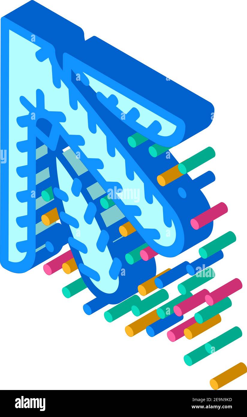 microfiber structure isometric icon vector illustration flat Stock ...