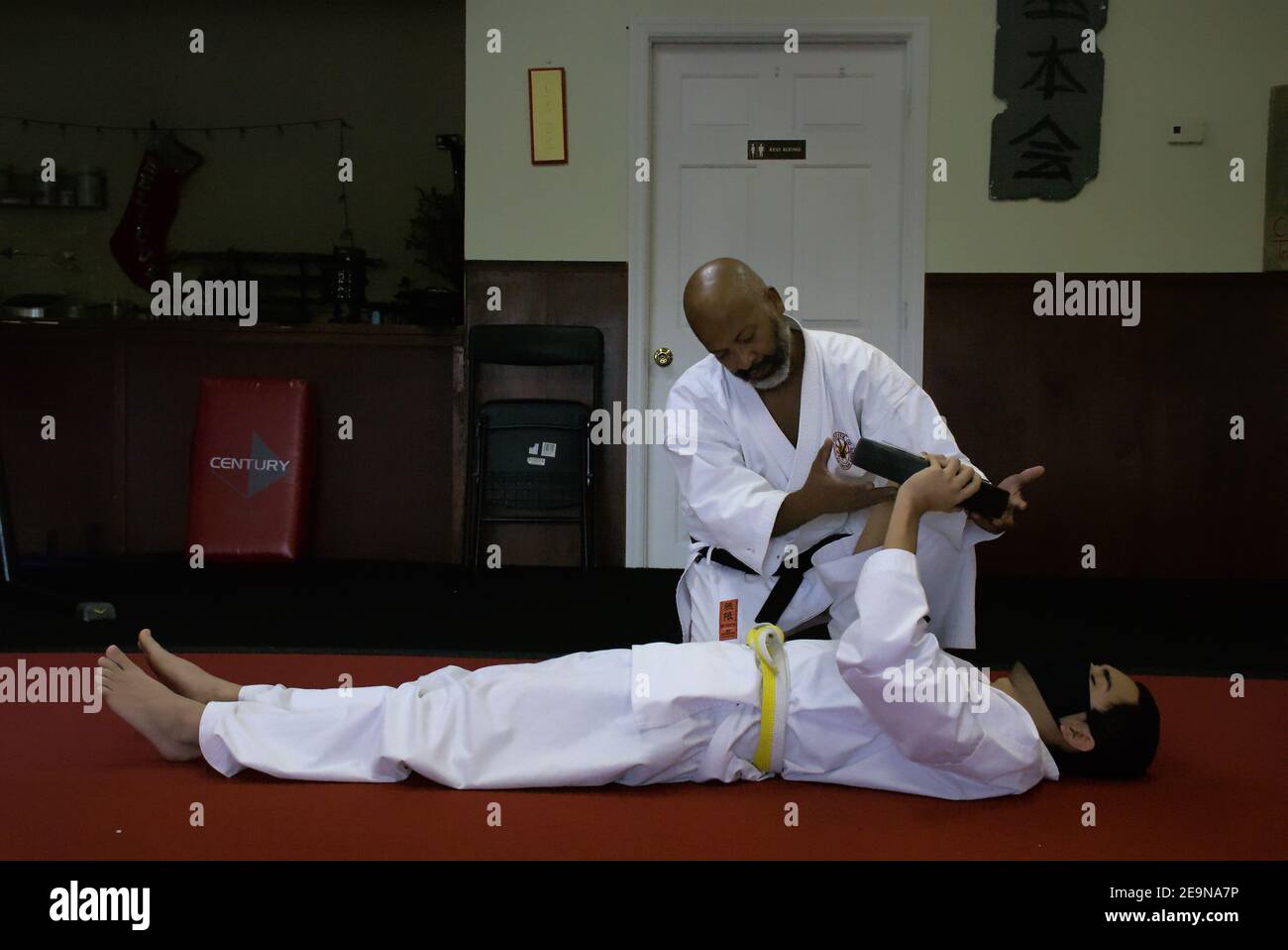 This action photo is of my son and his classmates in a Karate class ...