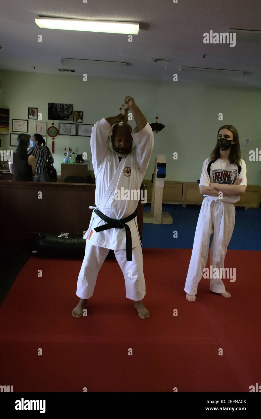 This action photo is of my son and his classmates in a Karate class ...