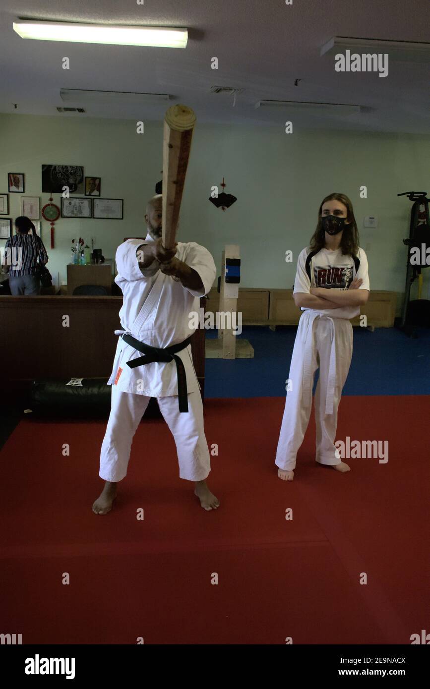 This action photo is of my son and his classmates in a Karate class ...