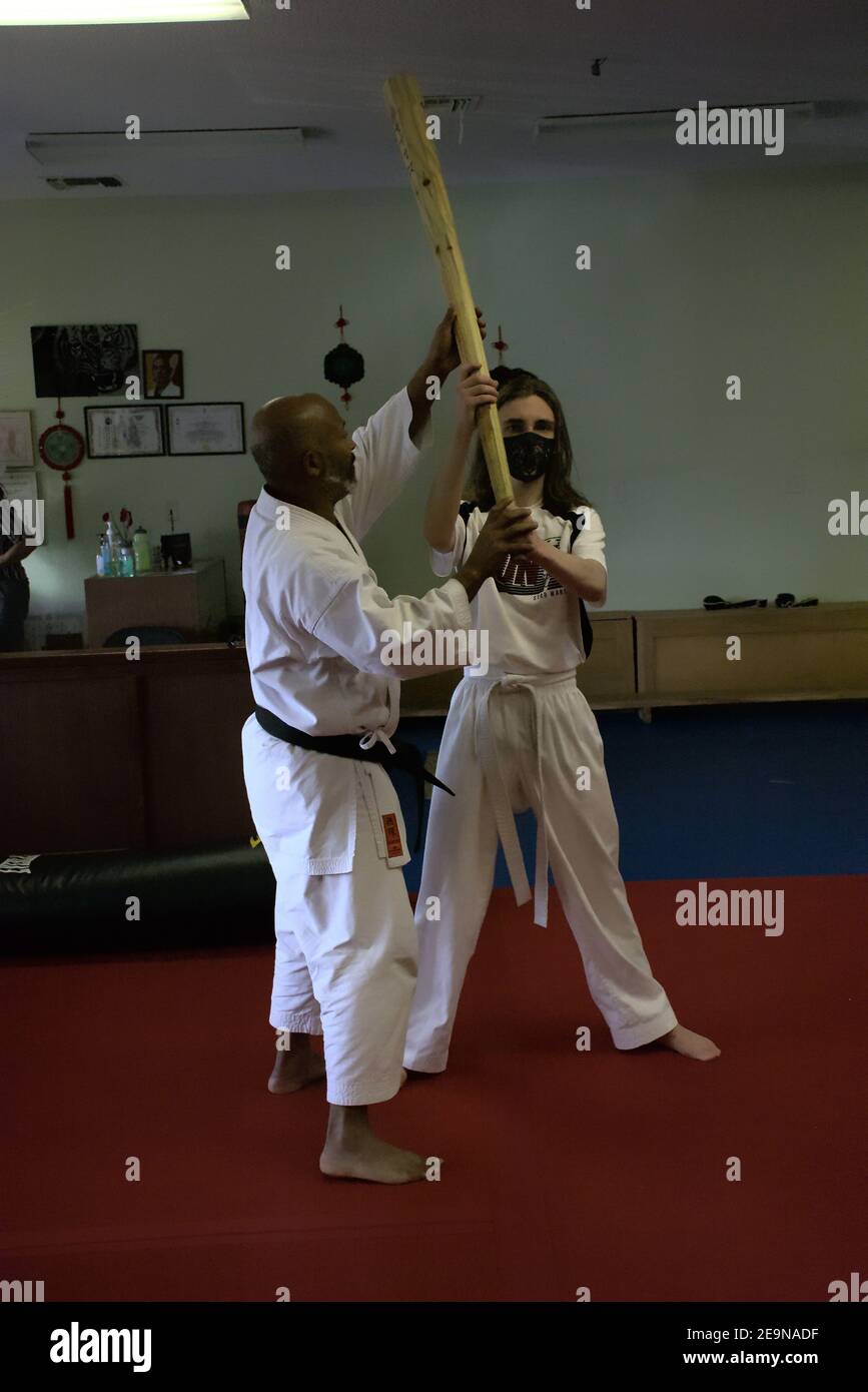 This action photo is of my son and his classmates in a Karate class ...