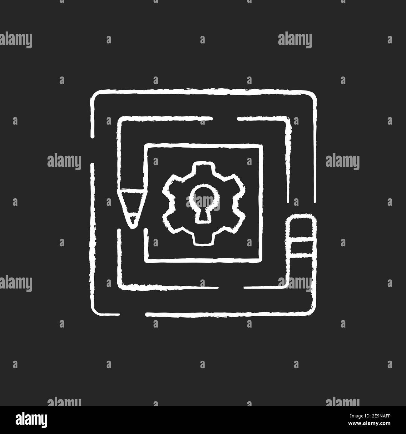 Taking on challenges chalk white icons set on black background Stock ...
