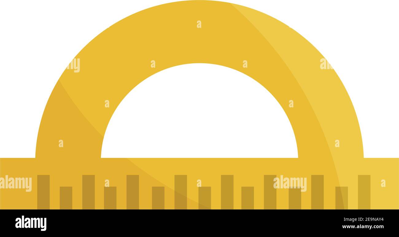 school geometry protractor supply icon flat vector illustration Stock ...