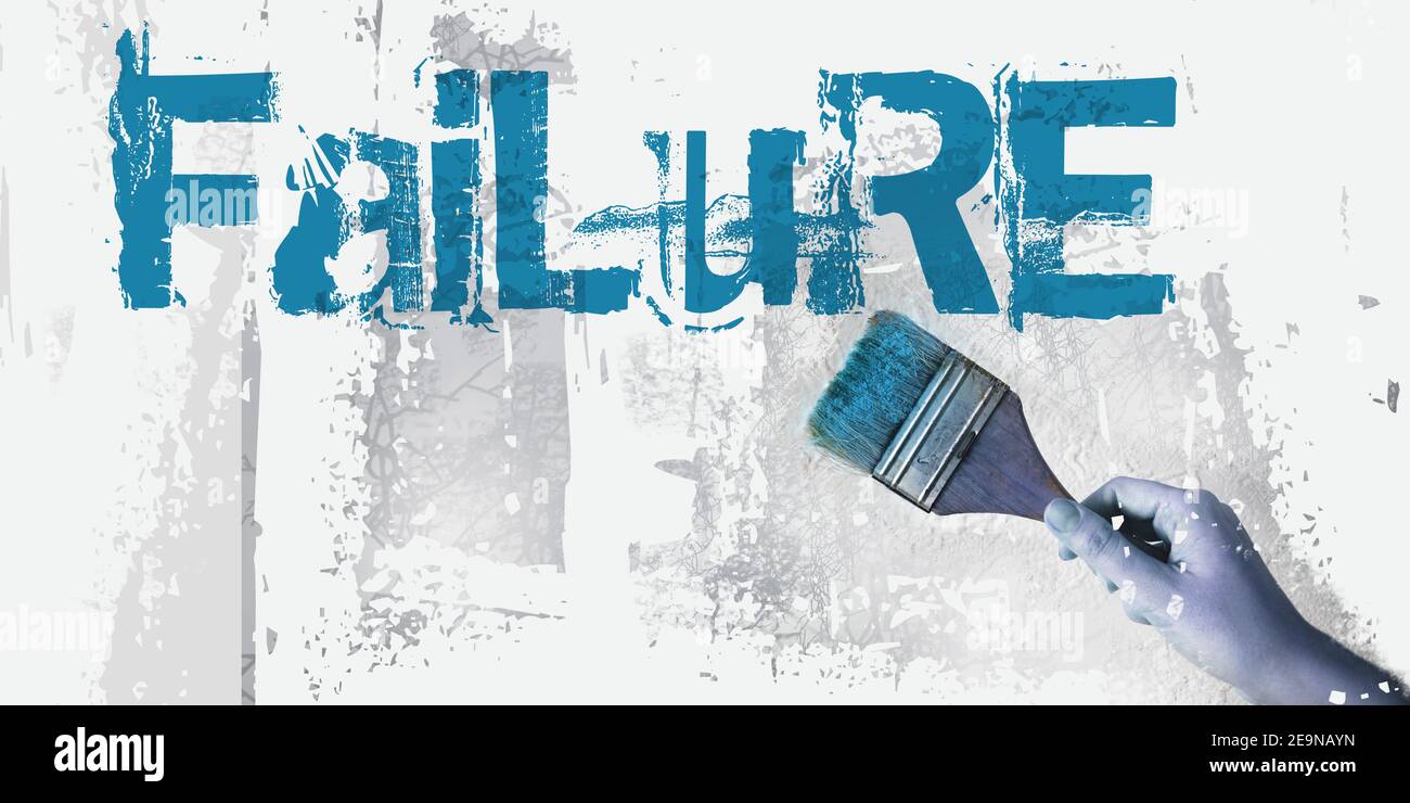 Hand writing word MISTAKE with paintbrush. Medical error or business ...