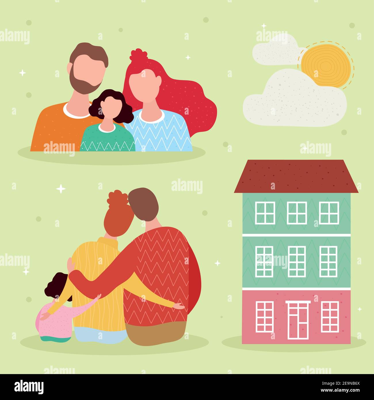 Family of 4 four members hi-res stock photography and images - Alamy