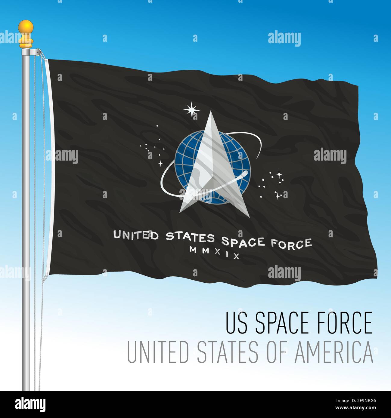 US Space Forces flag, United States, vector illustration Stock Vector ...