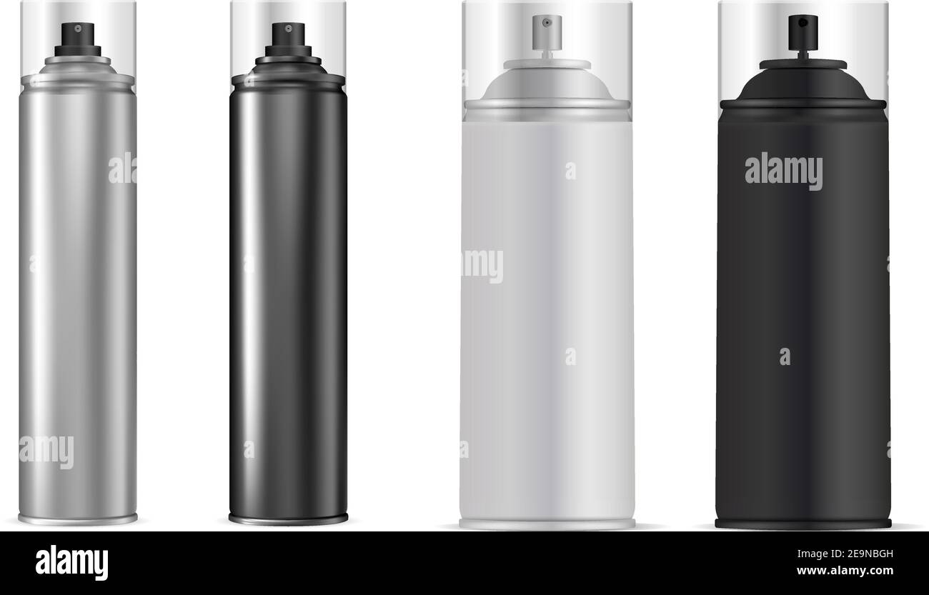 Spray tin. Aerosol bottle mockup, aluminum can blank. Cylinder paint ...
