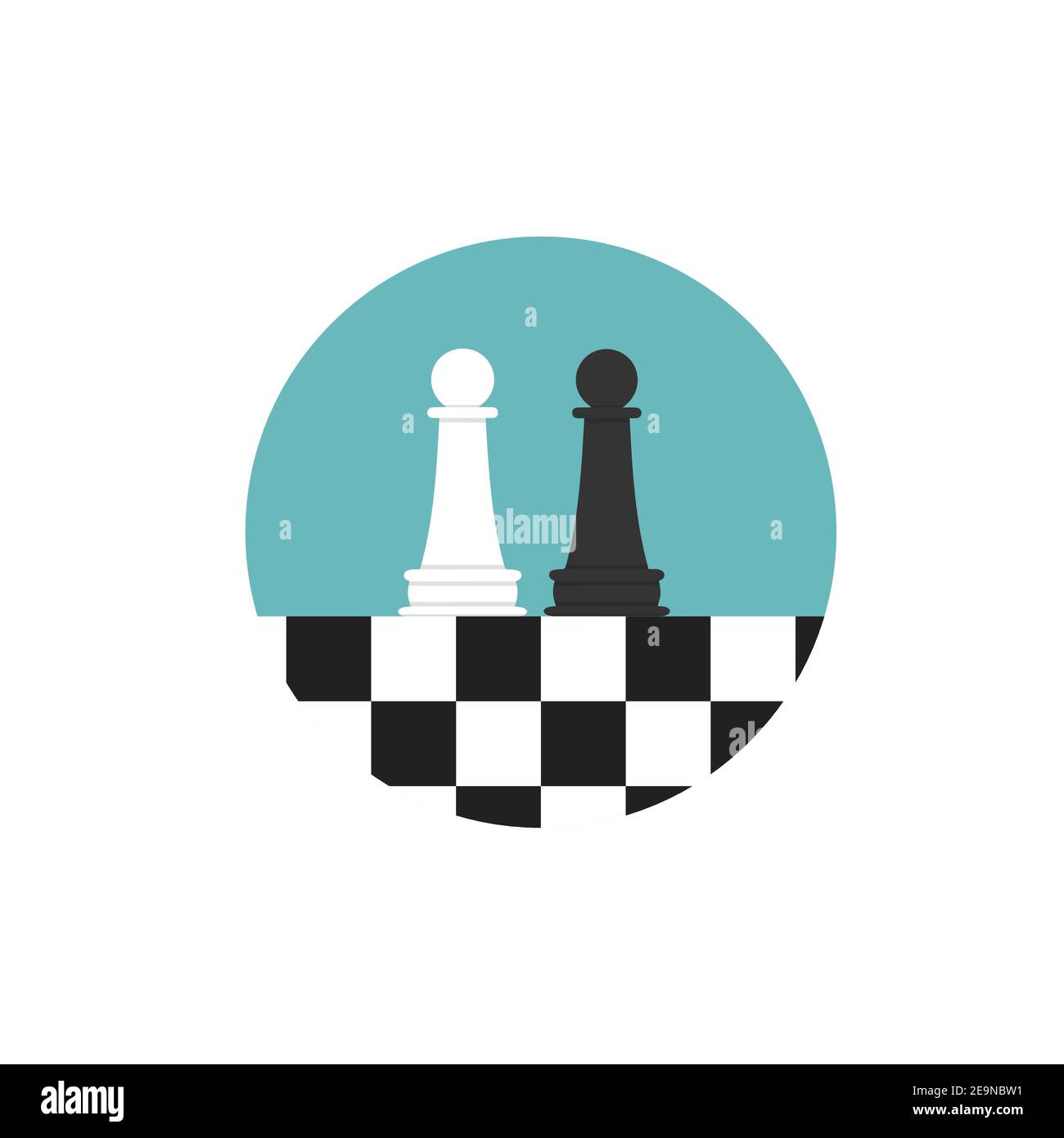 Vector illustration of two pawns on a chessboard Stock Vector Image ...