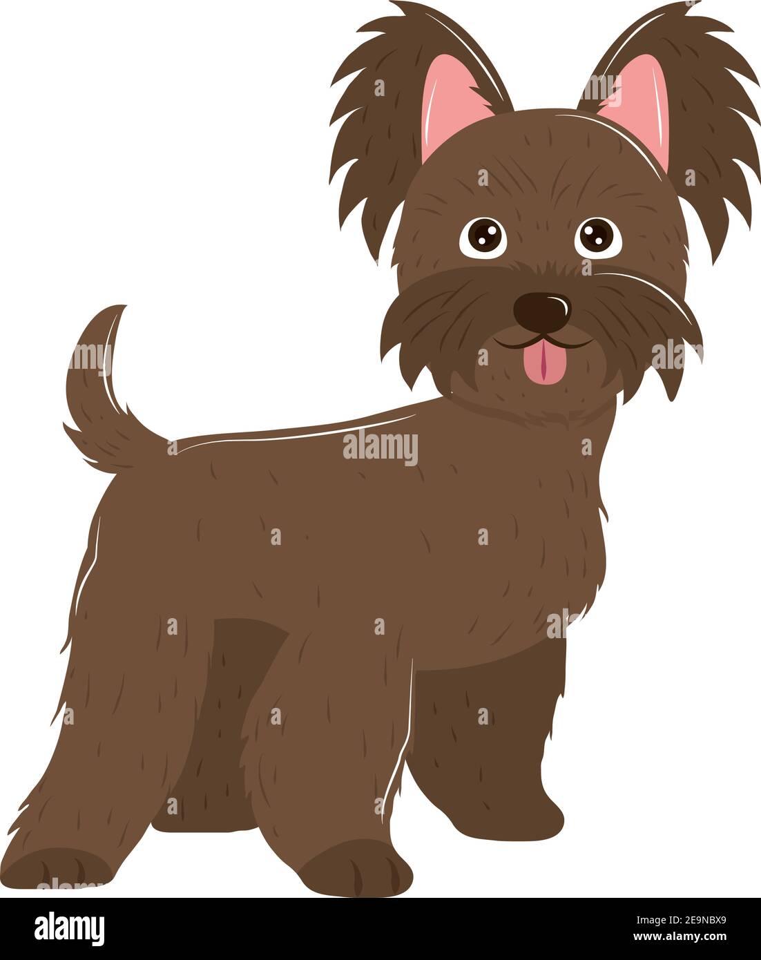 pet brown dog animal sitting on white background vector illustration ...