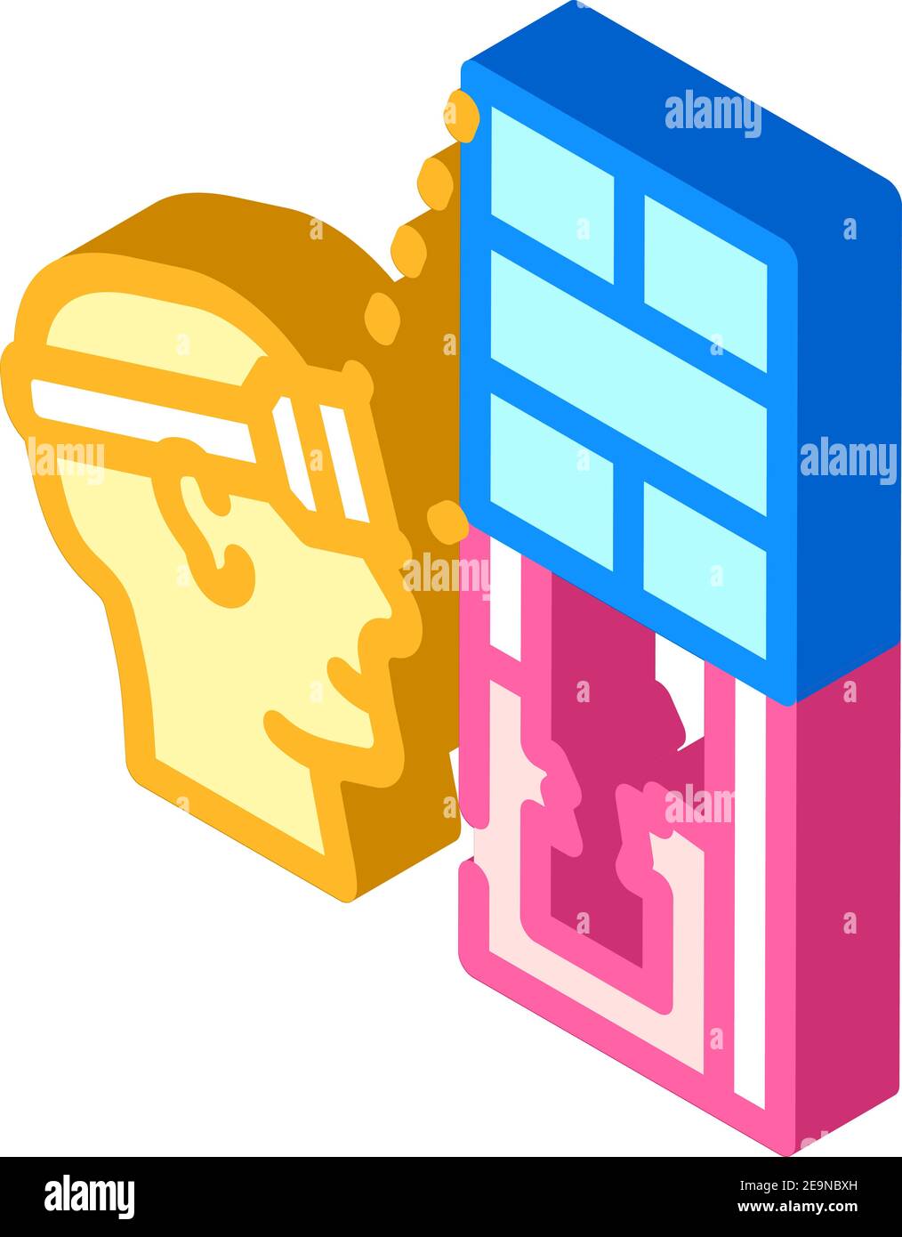 space of virtual reality isometric icon vector illustration Stock ...