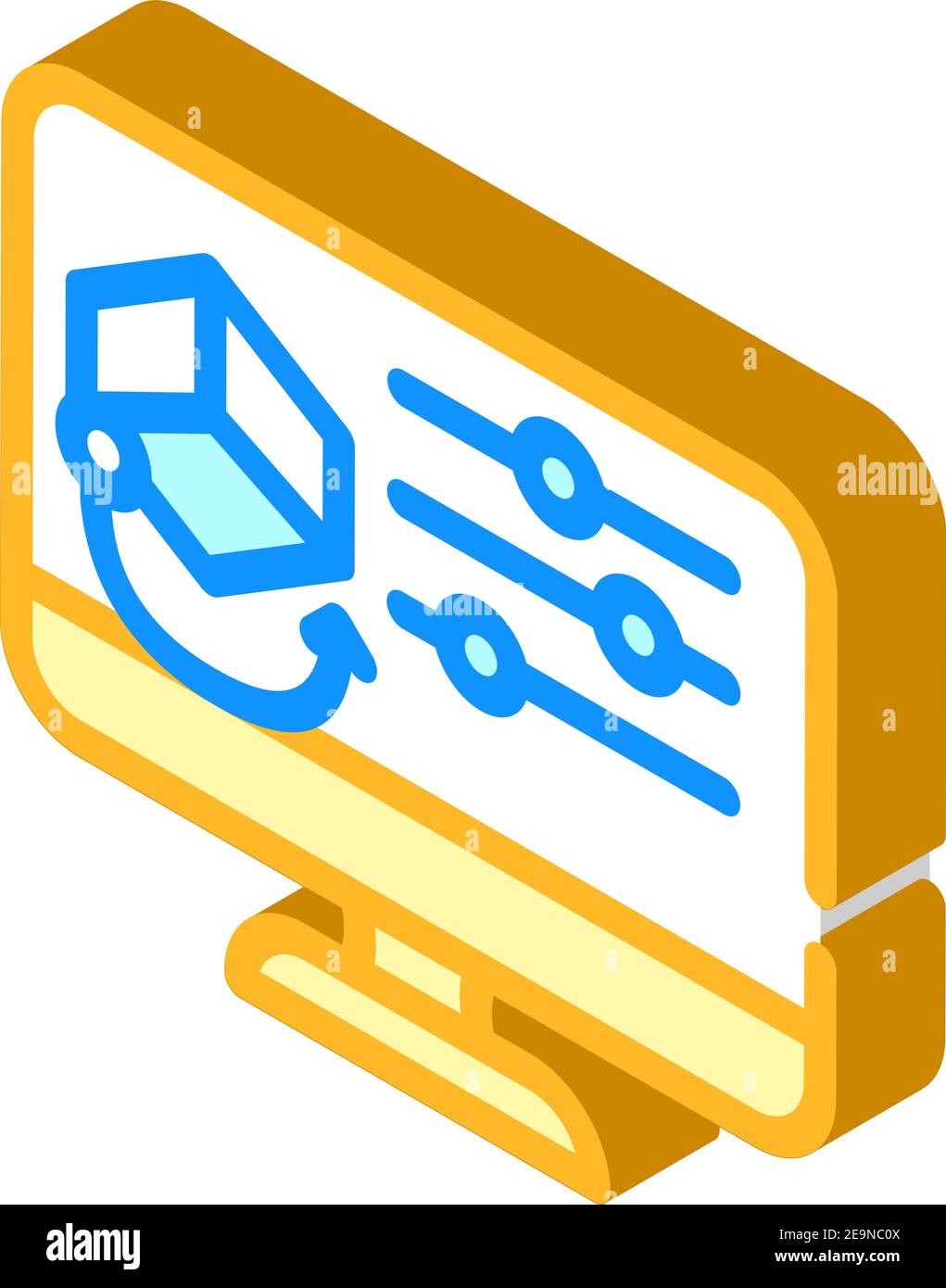 3d object library isometric icon vector illustration Stock Vector Image ...