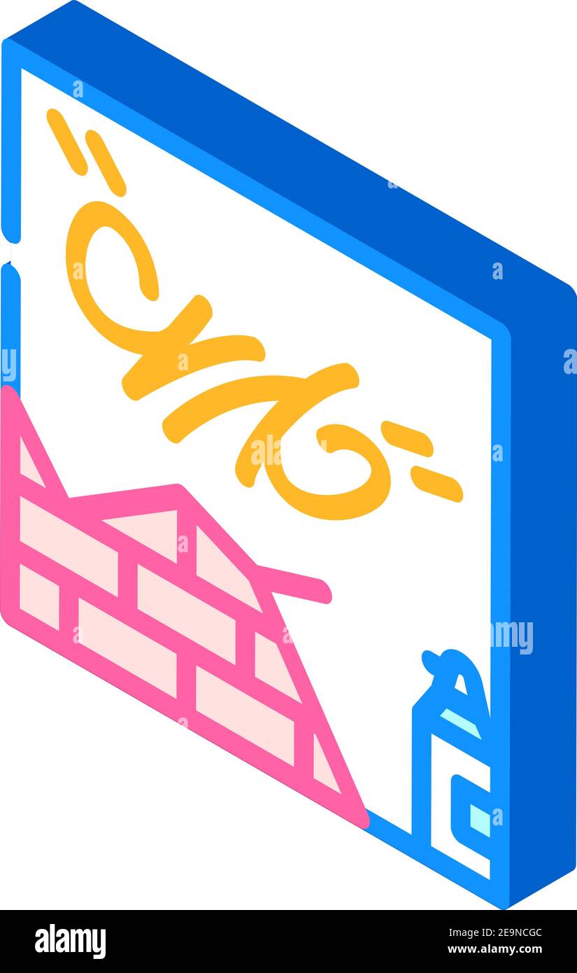 graffiti on wall isometric icon vector illustration Stock Vector Image ...