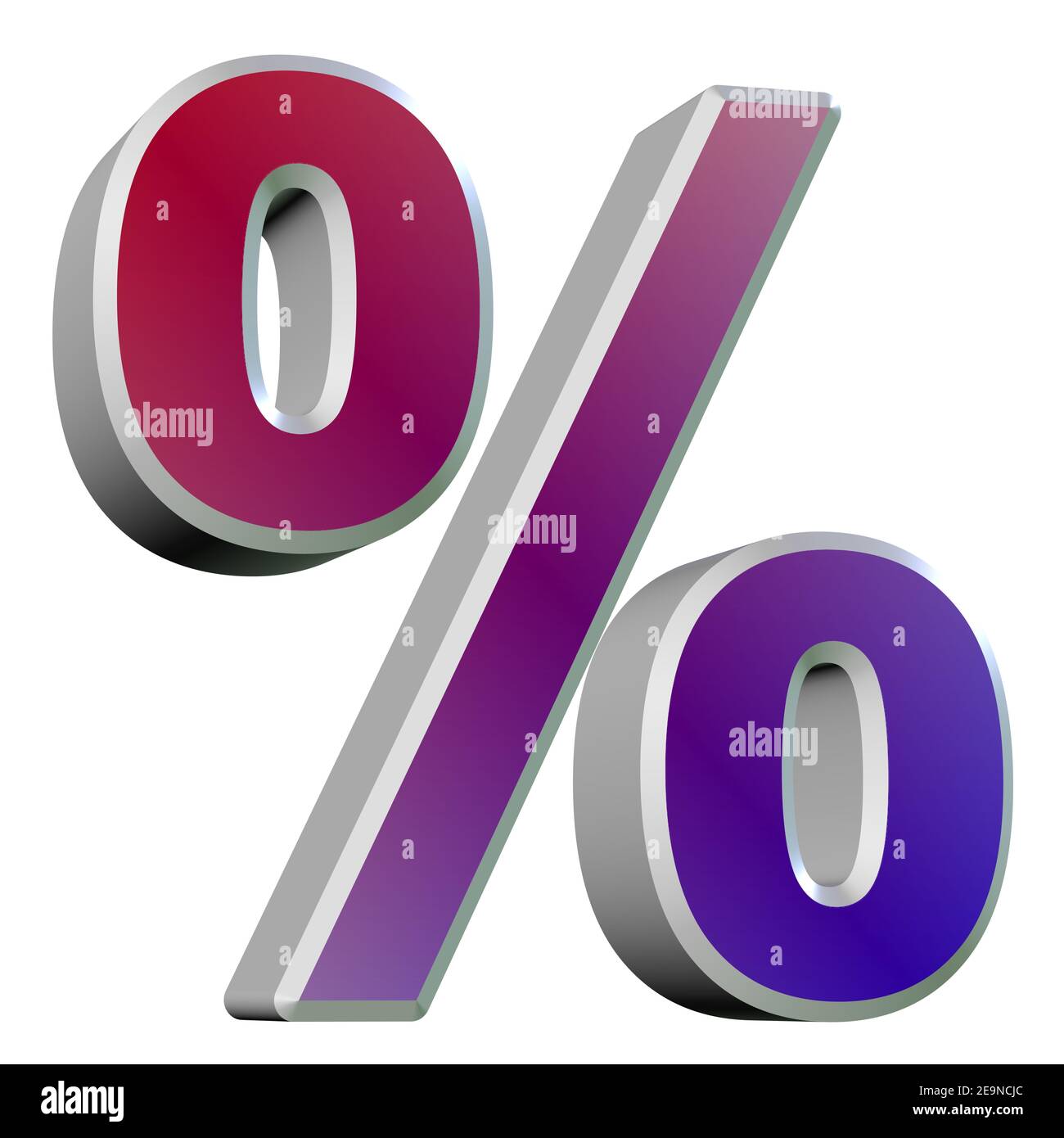 Symbol for percent against white background, 3D illustration Stock ...