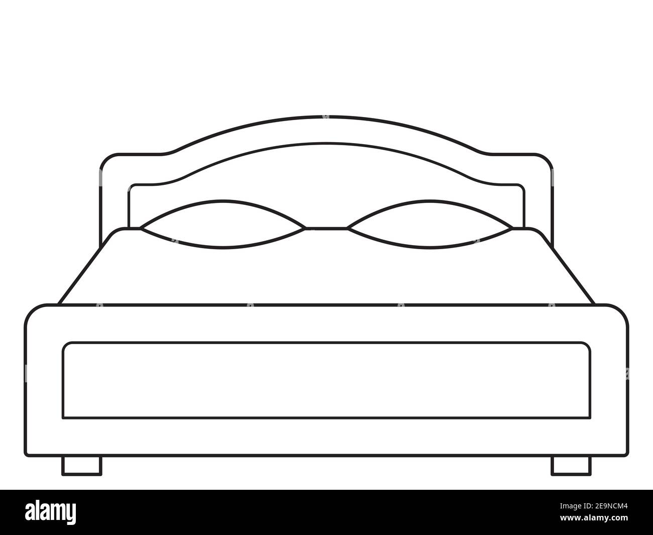 Illustration of the simple double bed Stock Vector Image & Art - Alamy