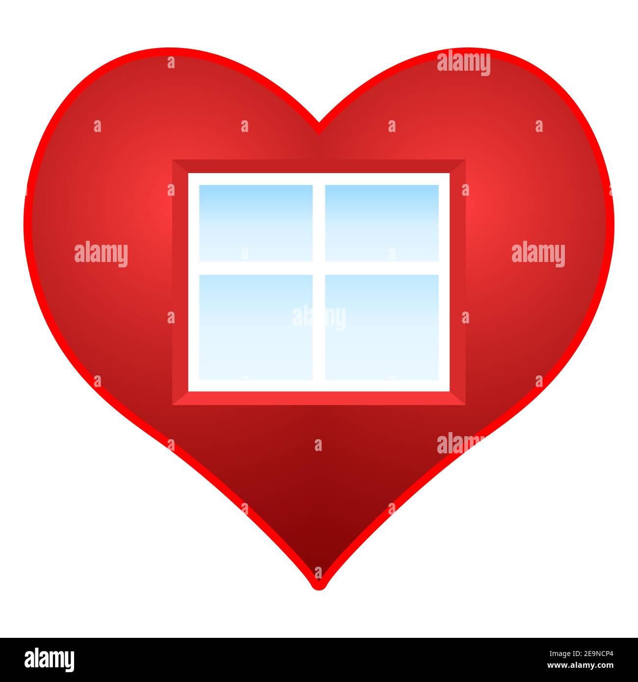 Illustration of the concept heart and window Stock Vector Image & Art ...