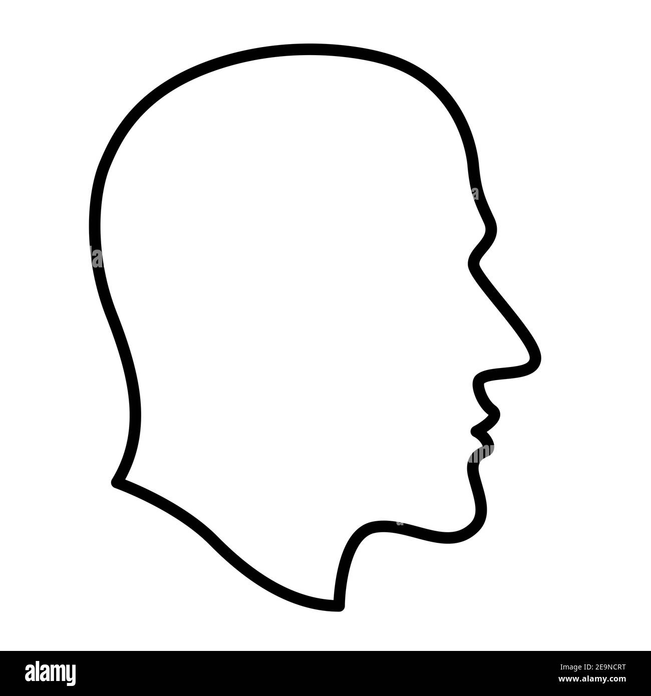 Illustration of the abstract contour human profile head Stock Vector ...