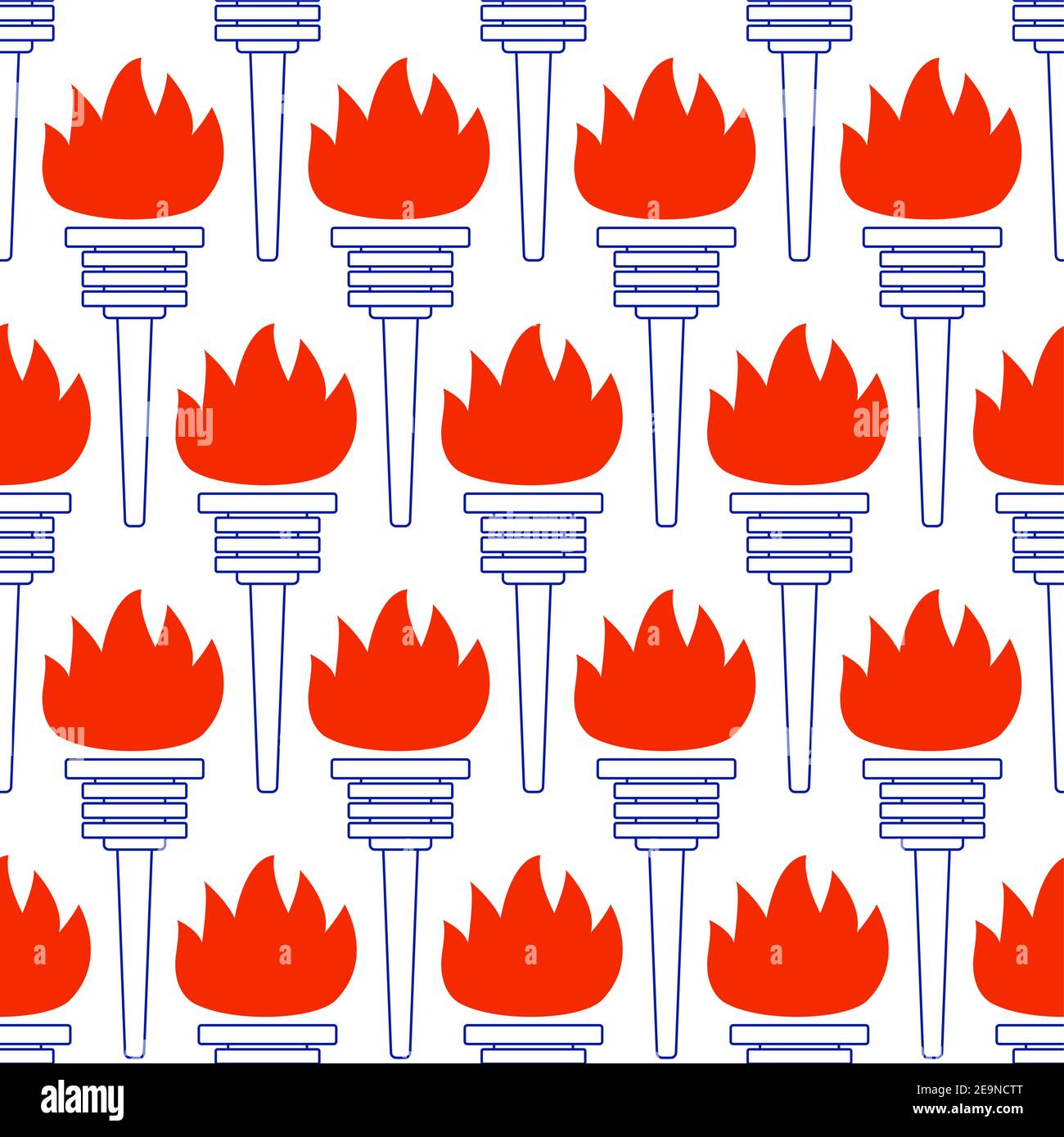 Seamless pattern of the abstract contour torch icons Stock Vector Image ...