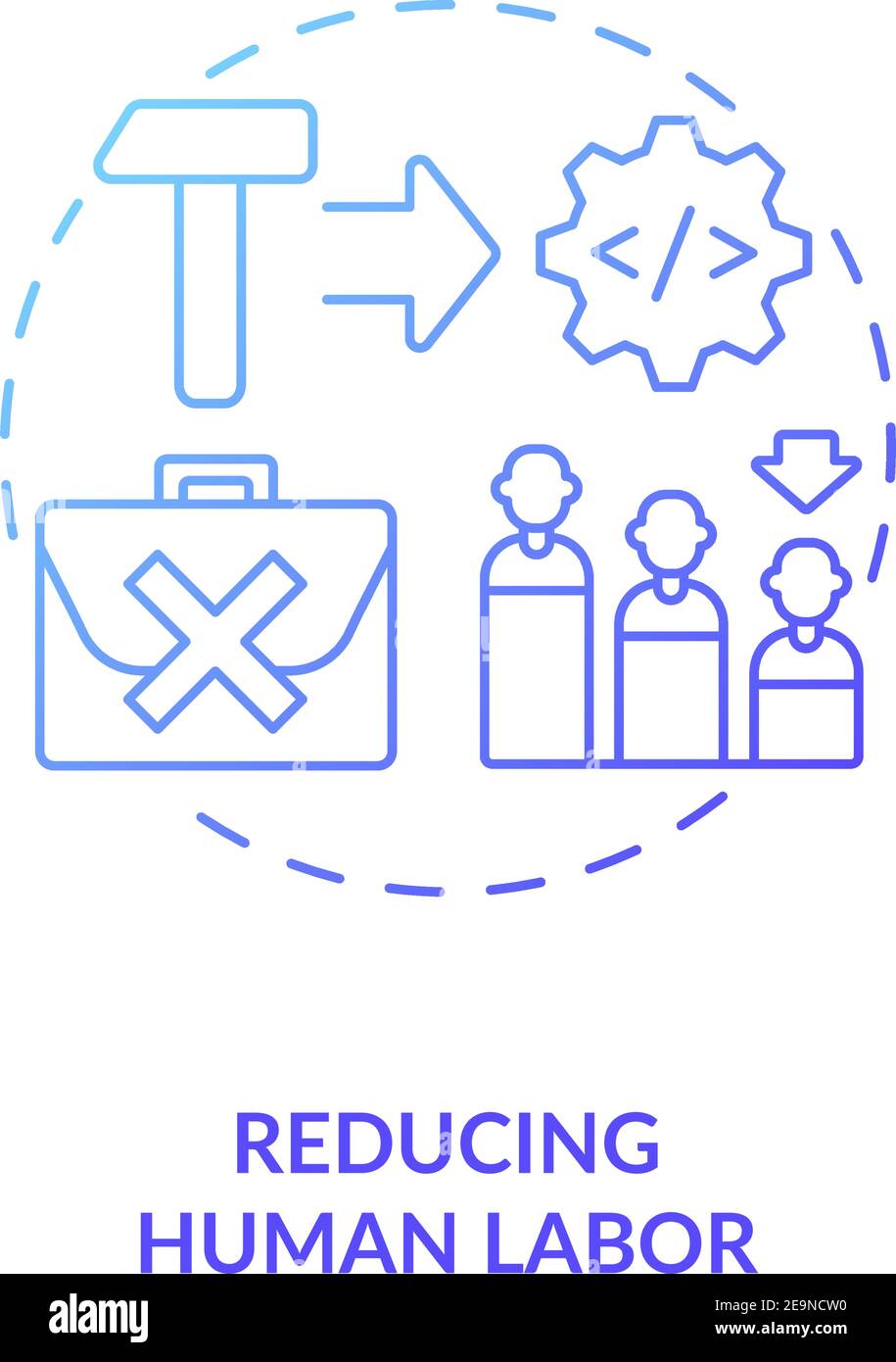 Reducing human labor concept icon Stock Vector Image & Art - Alamy