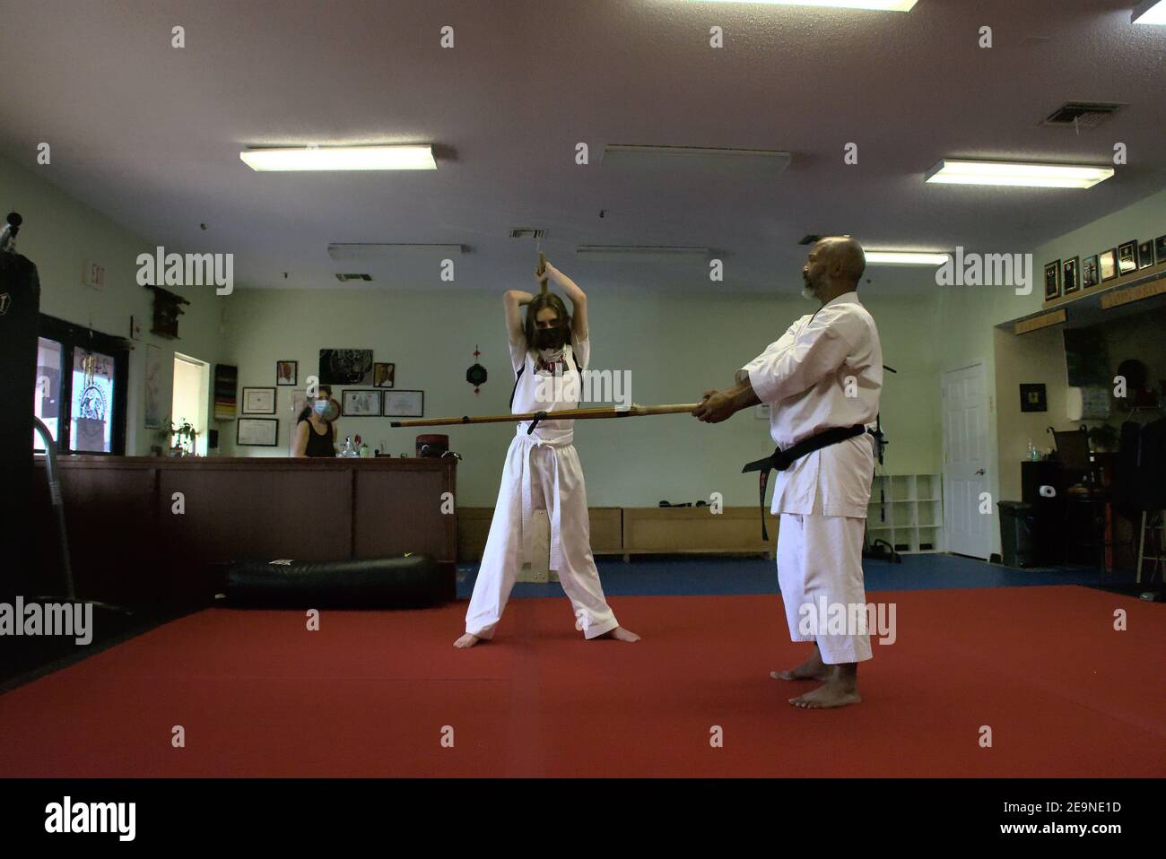 This action photo is of my son and his classmates in a Karate class ...