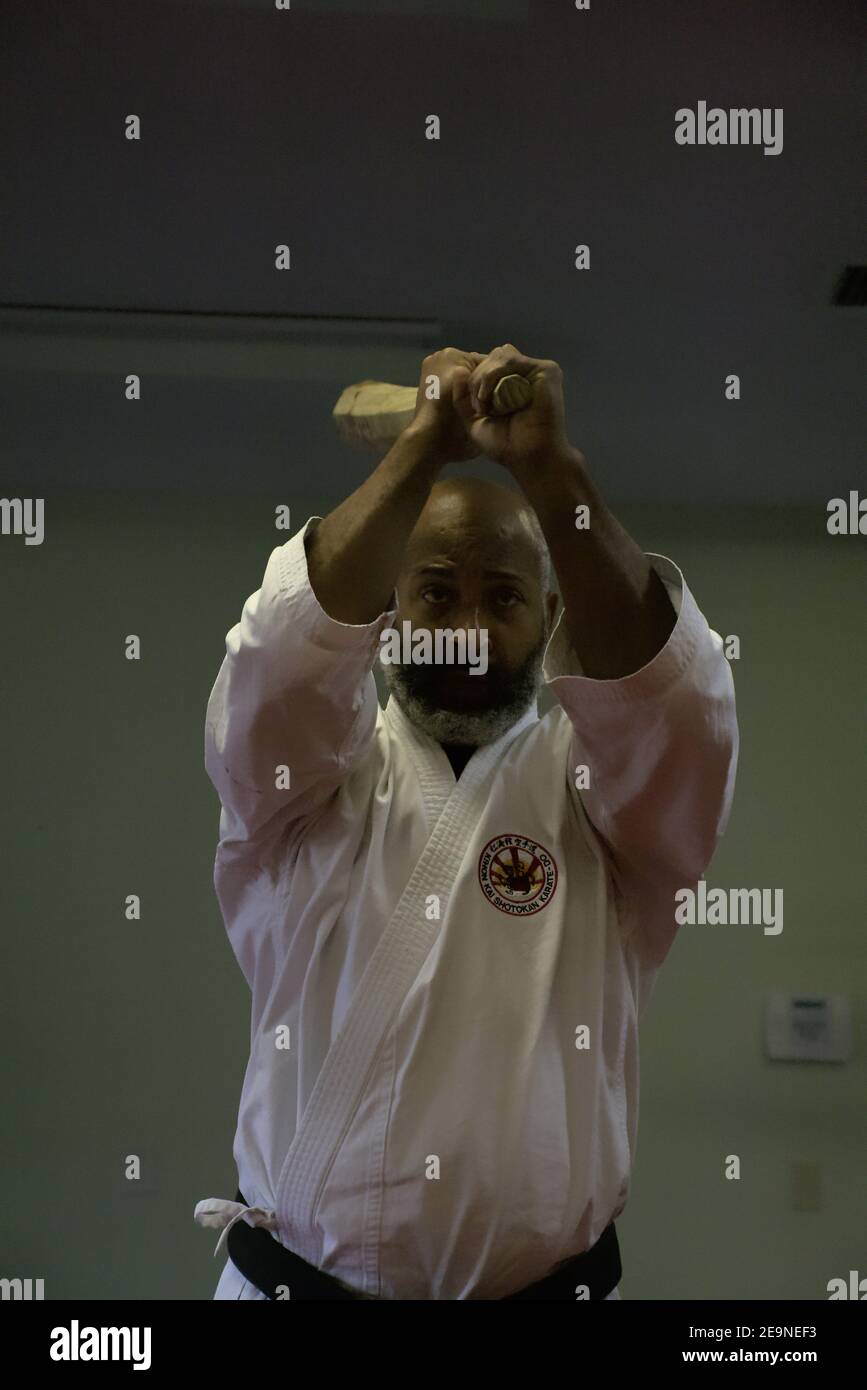 This action photo is of my son and his classmates in a Karate class ...