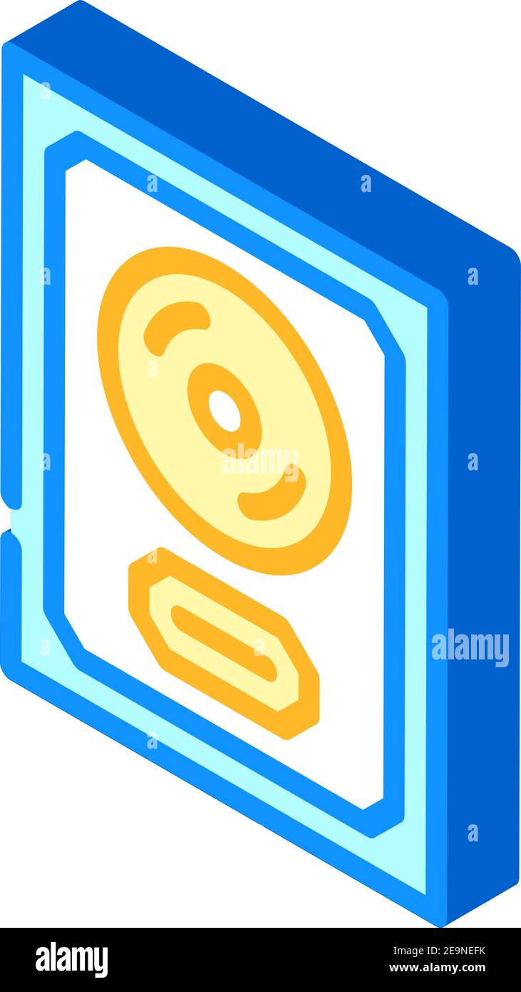 gold disc isometric icon vector illustration flat Stock Vector Image ...