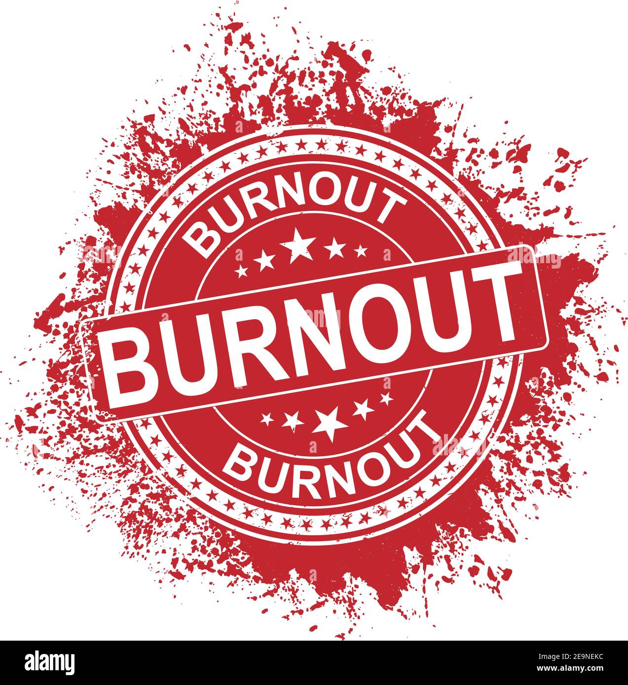 The word burnout sign in a round red stamp Stock Vector Image & Art - Alamy