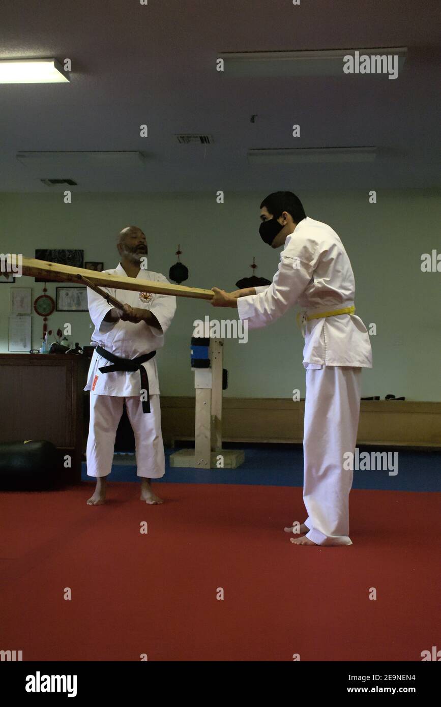 This action photo is of my son and his classmates in a Karate class ...