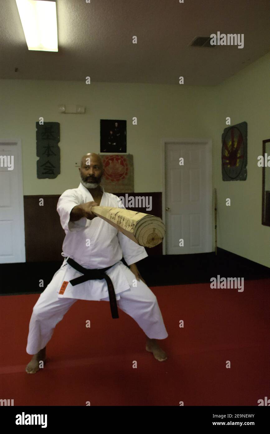 This action photo is of my son and his classmates in a Karate class ...