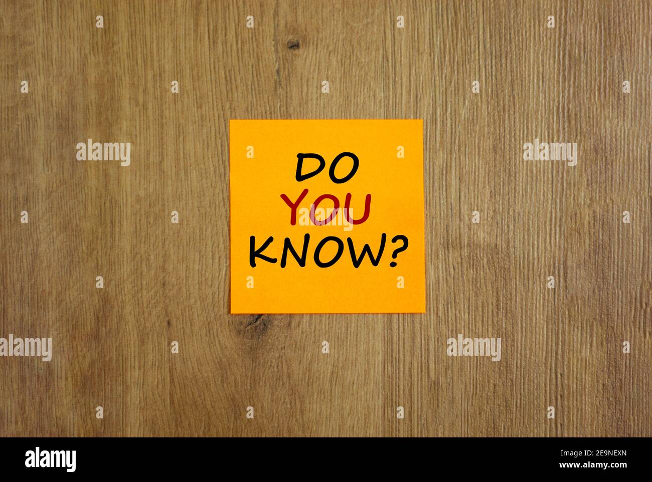 Do you know symbol. Yellow sheet of paper. Words 'do you know ...